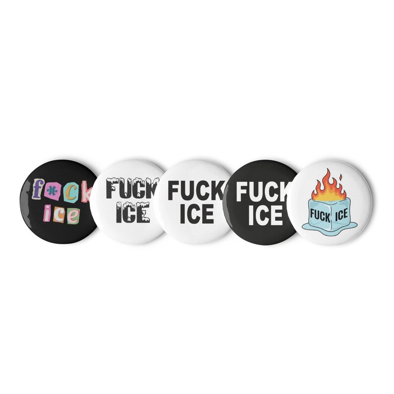 Fuck Ice Pin Button Set – Anti ICE Protest Buttons – Immigrant Rights ...
