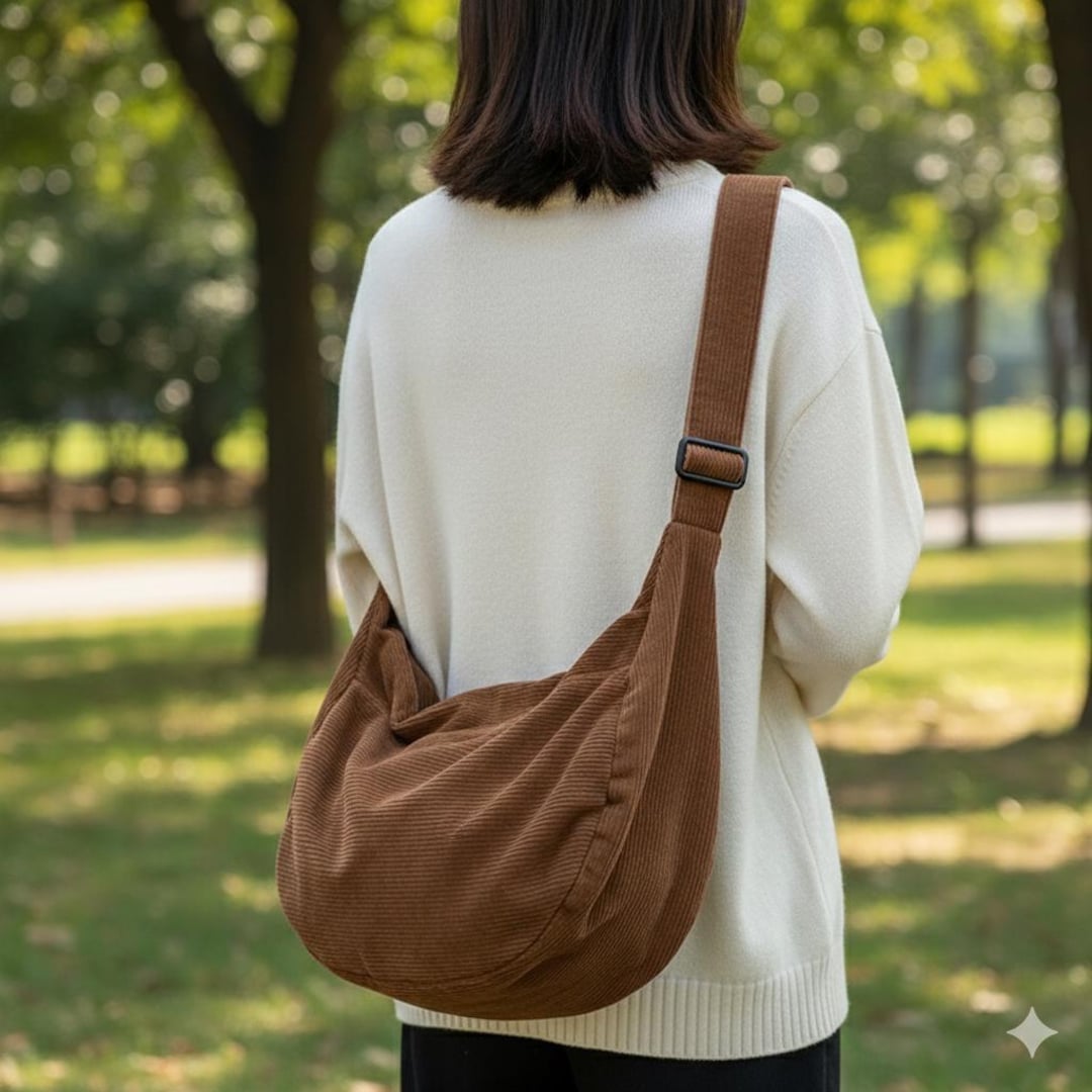 Large Canvas Dumpling Crossbody Bag for Women – Lightweight Casual ...