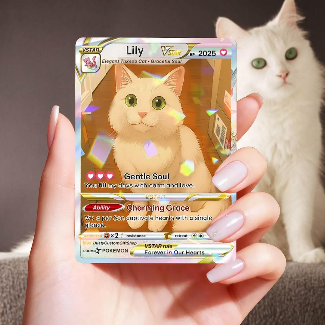 Personalized Cat Pokemon Card, Custom Your Pet as a Pokemon Card, Pet ...