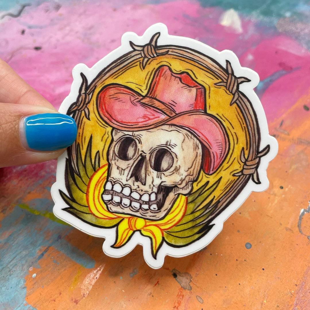 Cowboy Skull Sticker - Etsy