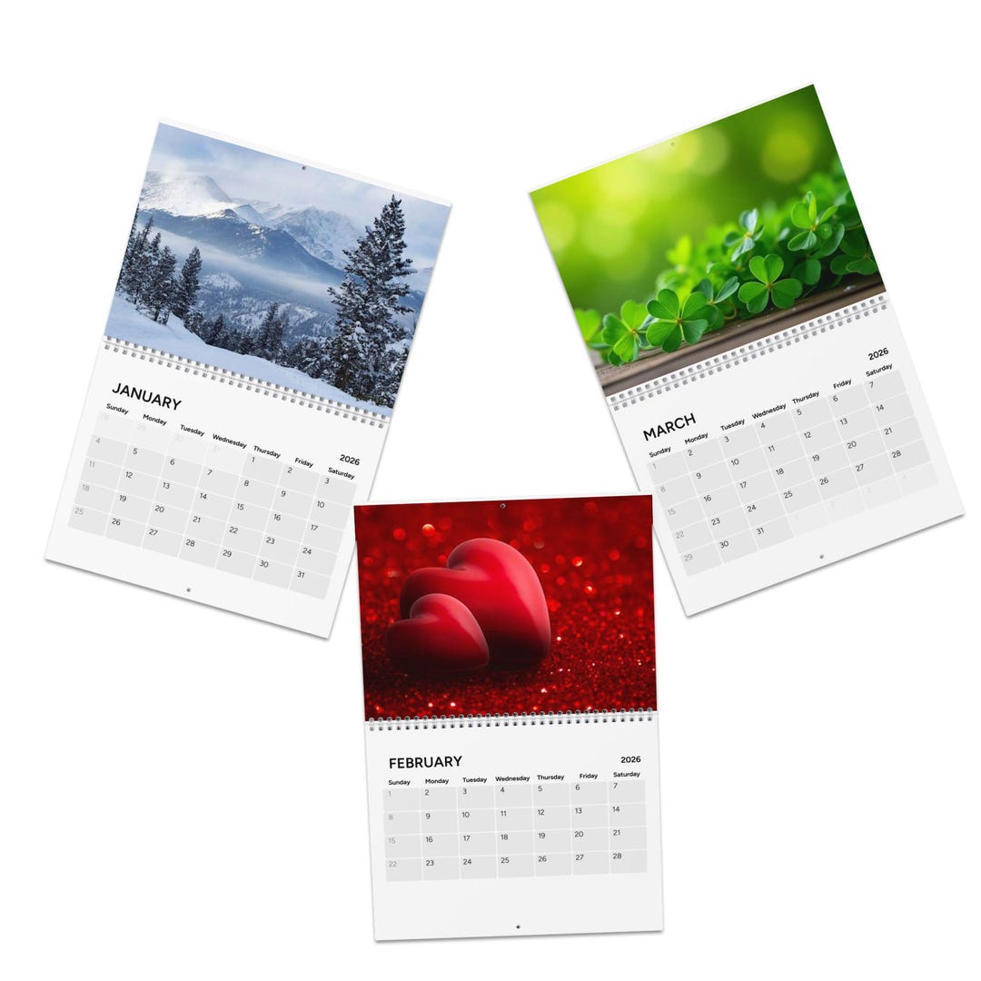 2026 Nature-themed Calendar, Yearly Planner, Wall Decor, Gift for Home ...