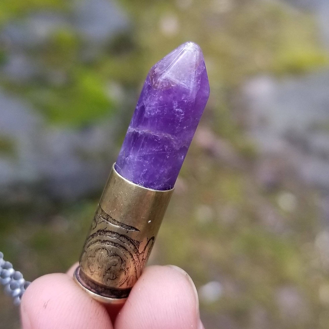 CRYSTAL BULLET Amethyst Necklace Amethyst Necklace - Etsy
