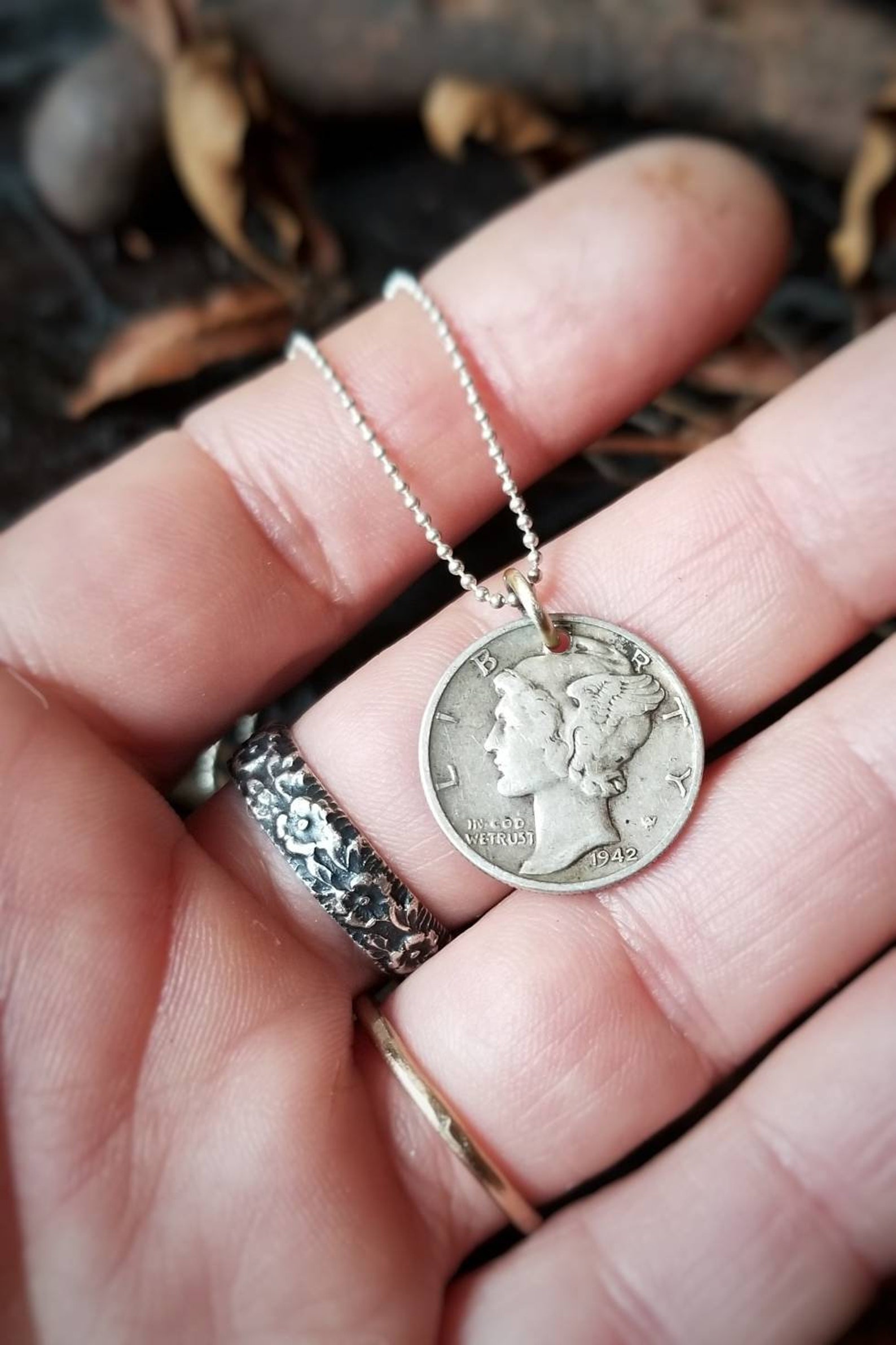 MERCURY Dime Sterling Silver Necklace Vintage Coin Necklace - Etsy