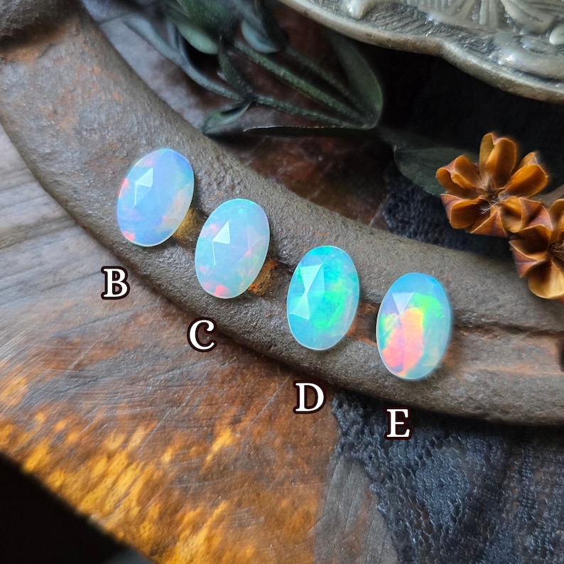 OPAL Ring | Fine & 925 Sterling Silver Faceted Rose Cut Natural Genuine ...