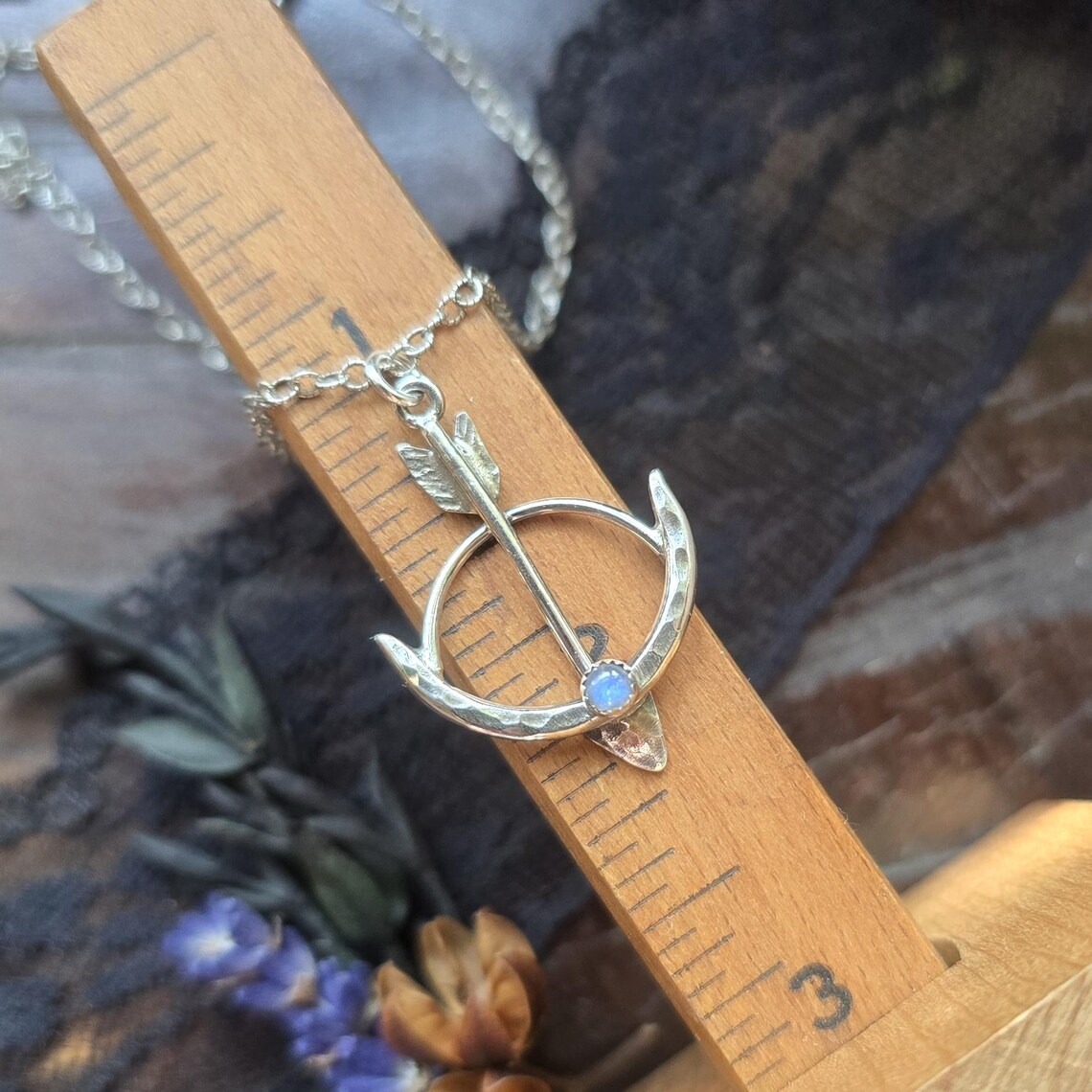 BOW & ARROW Necklace | 925 Sterling Silver Handcrafted Archery Crescent ...