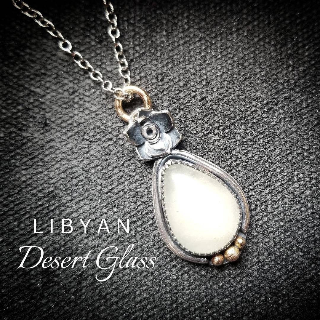 DESERT ROSE Libyan Desert Glass Necklace Sahara Sea Glass Ancient ...