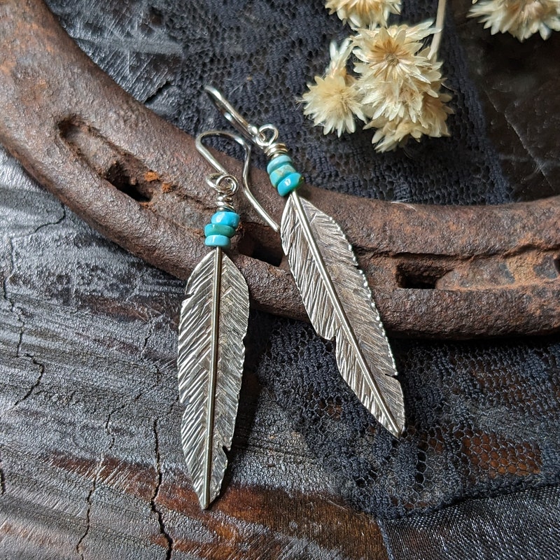 Feather Earrings - Etsy