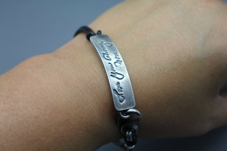 Personalized Signature Bracelet Sterling Silver Handwriting | Etsy