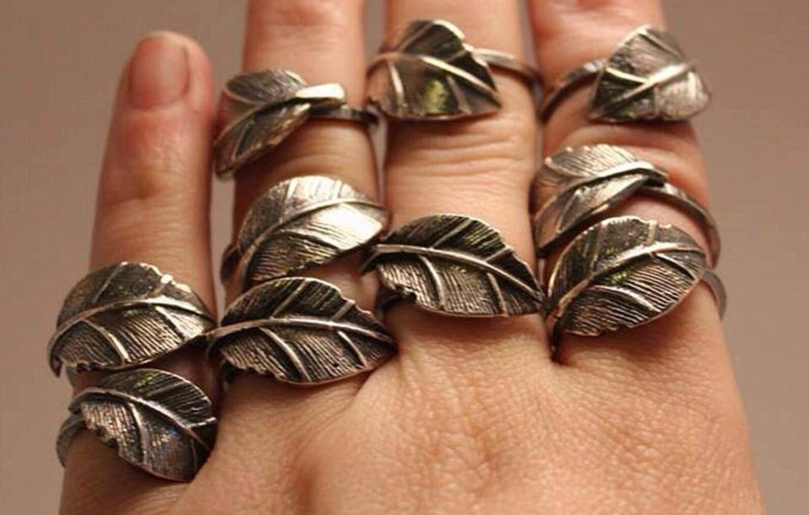 Leaf Ring Leaf Jewelry Silver Leaf Silver Leaf Ring Nature - Etsy