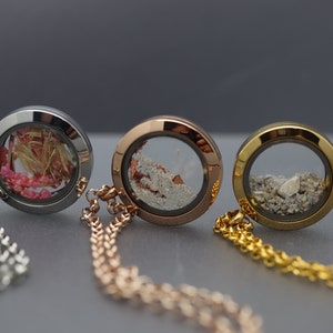 Cremation Locket for Ashes, Human Ash Keepsake, Gold Cremation Necklace ...