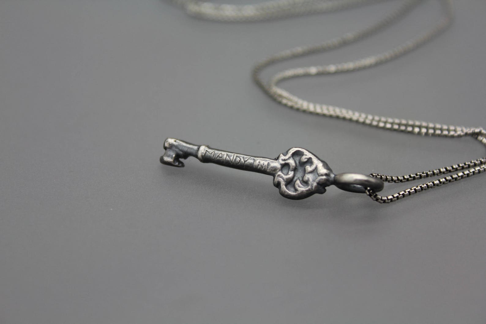 Personalized Key Necklace Key Jewelry Silver Key Name | Etsy