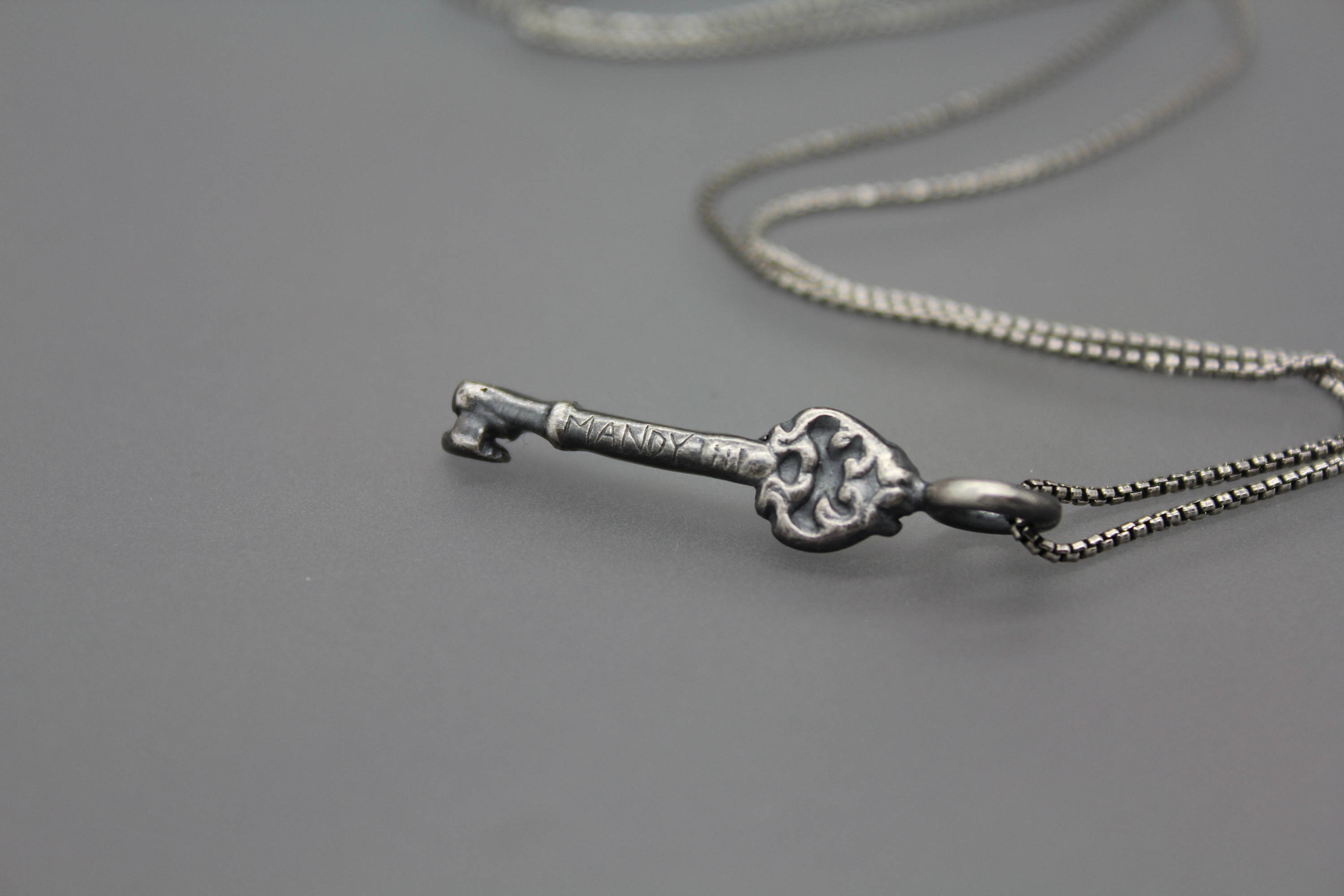 Personalized Key Necklace Key Jewelry Silver Key Name | Etsy