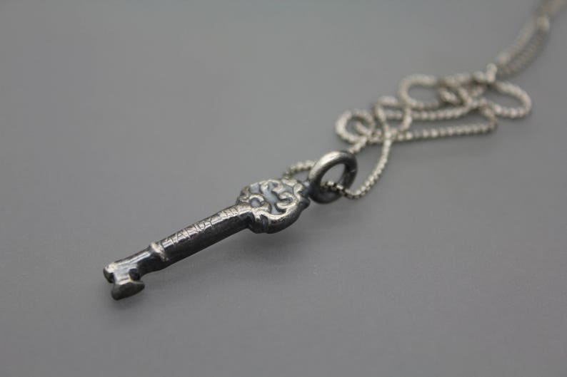 Personalized Key Necklace Key Jewelry Silver Key Name | Etsy