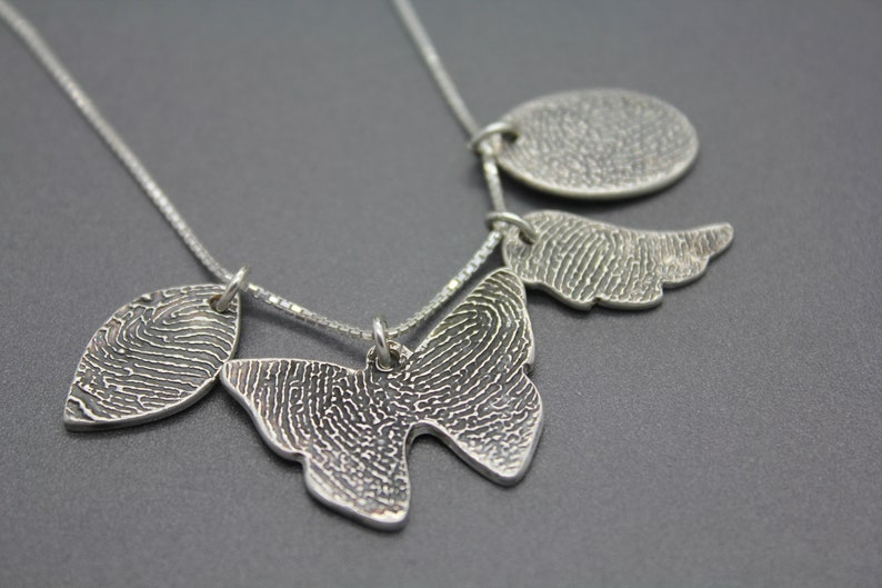 Fingerprint Necklace, Silver Clover Necklace, Minimal Necklace for ...