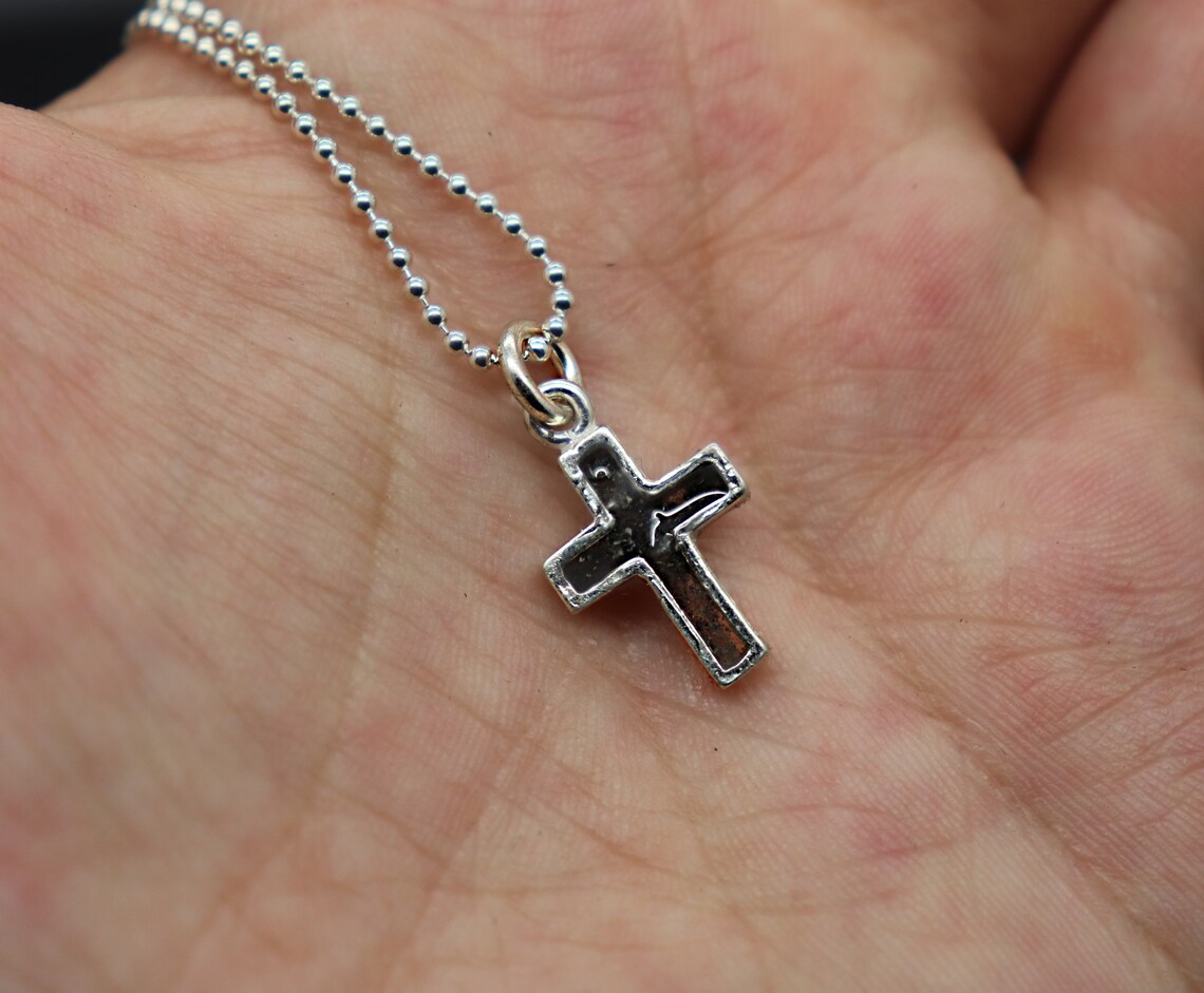 Cremation Cross Jewelry, Cross Cremation Necklace, Silver Ashes Pendant ...