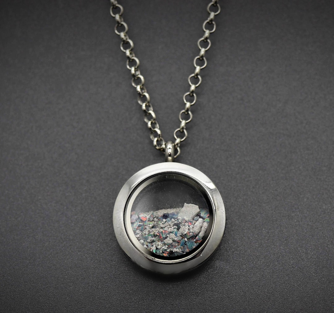 Cremation Locket for Ashes, Human Ash Keepsake, Cremation Necklace for ...