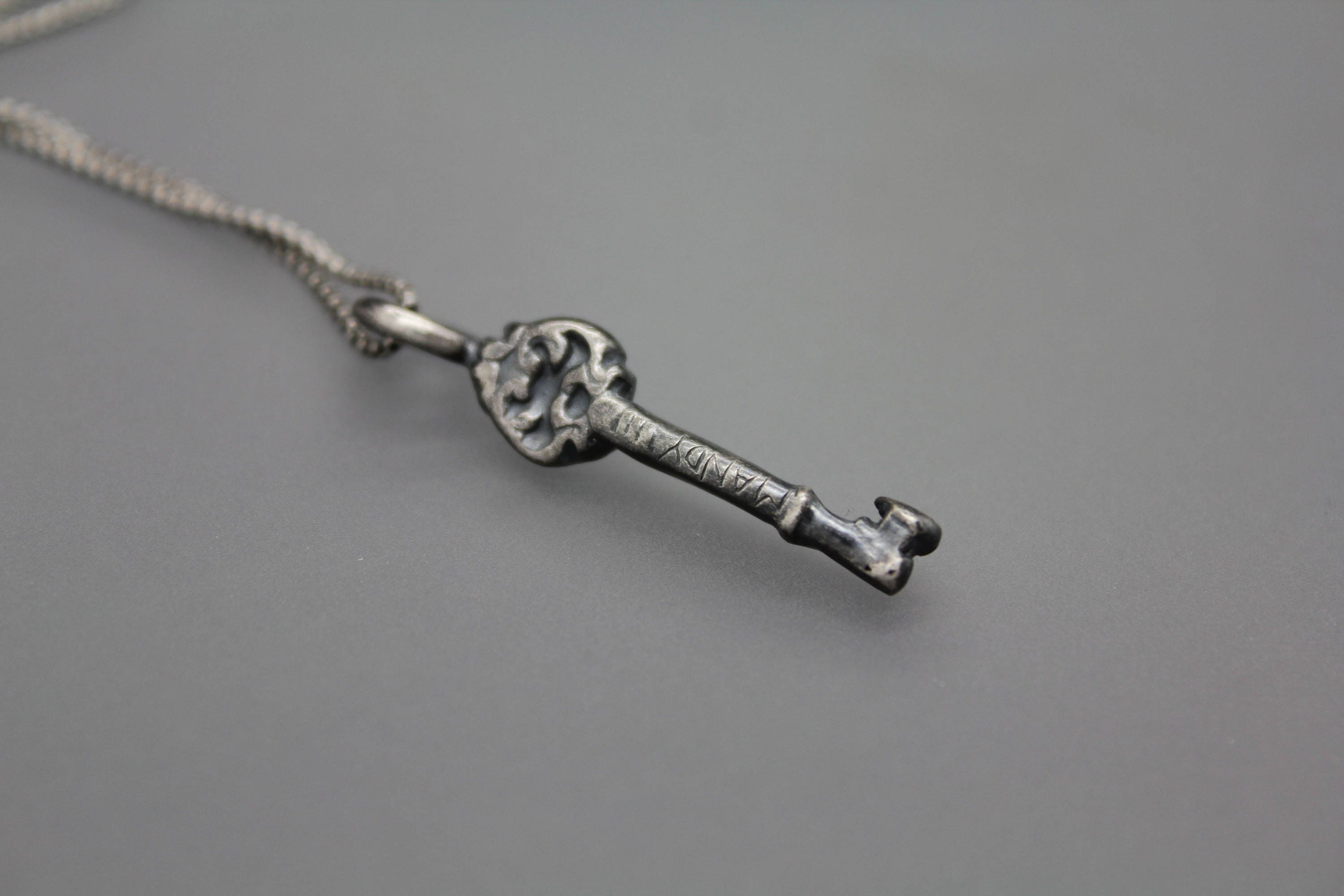 Personalized Key Necklace Key Jewelry Silver Key Name | Etsy