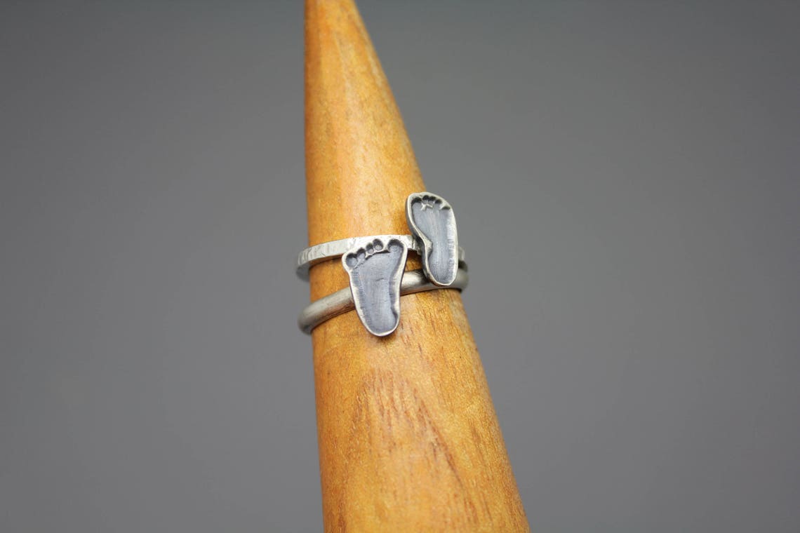 Footprint Jewelry Footprint Ring Mom Ring Mommy Jewelry - Etsy