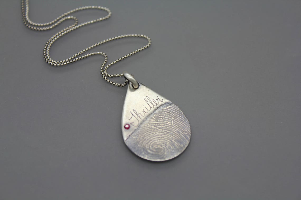 Memorial Jewelry Memorial Necklace Fingerprint Jewelry - Etsy