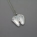 Actual Footprint Necklace, Custom Silver Footprint Jewelry, Baby Feet ...