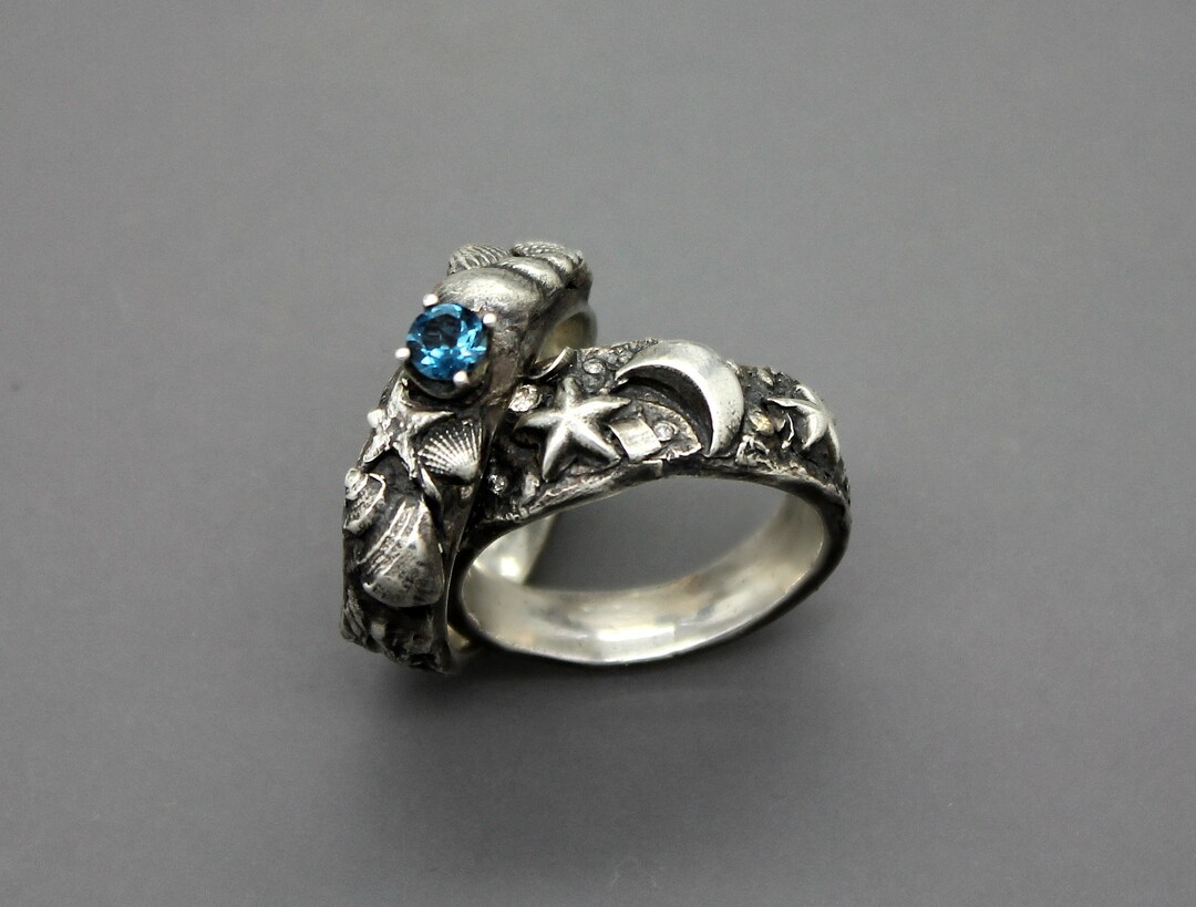 Silver Beach Ring, Sterling Beach Jewelry, London Blue Topaz and Silver ...