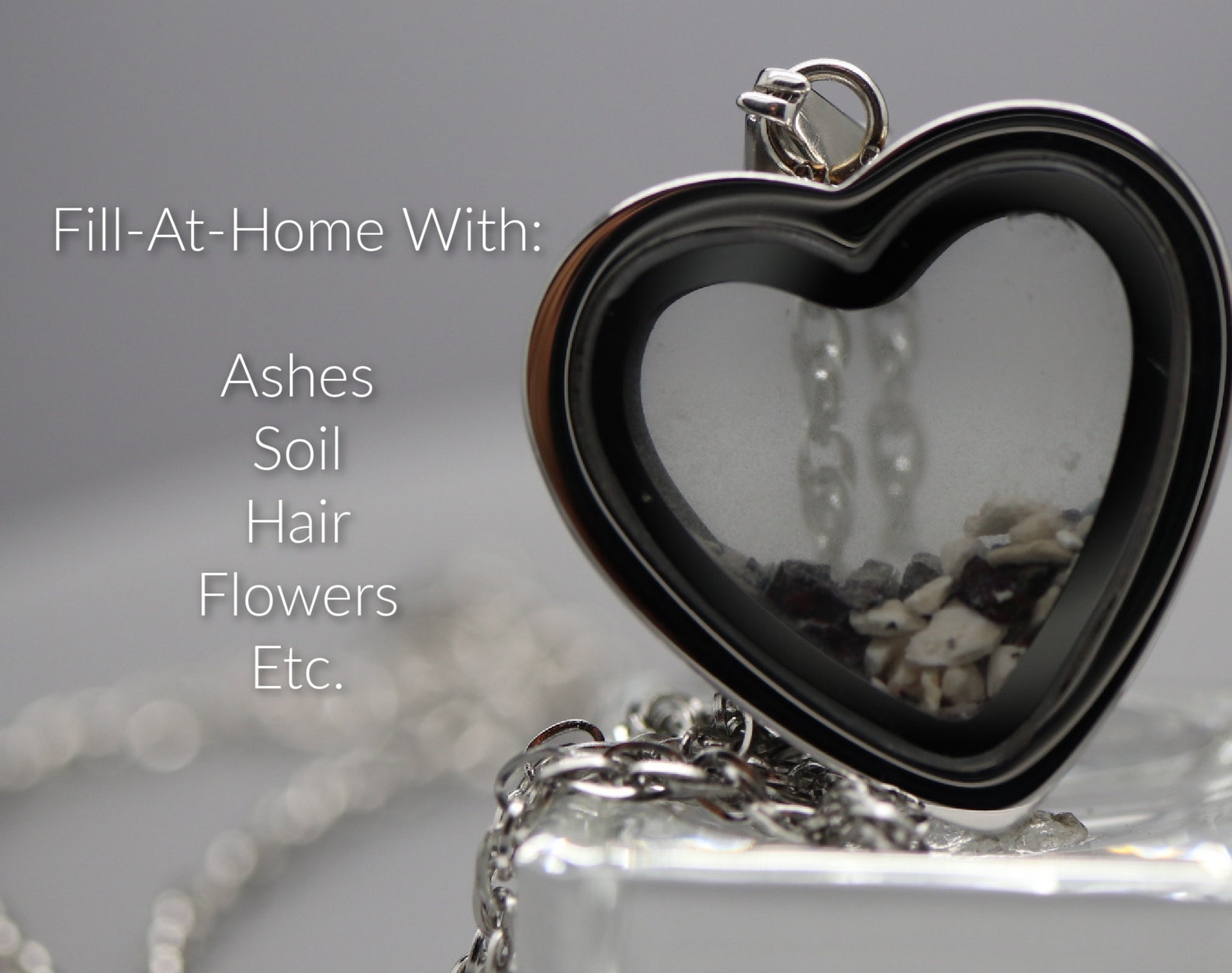 Cremation Locket for Ashes, Human Ash Keepsake, Cremation Necklace for ...