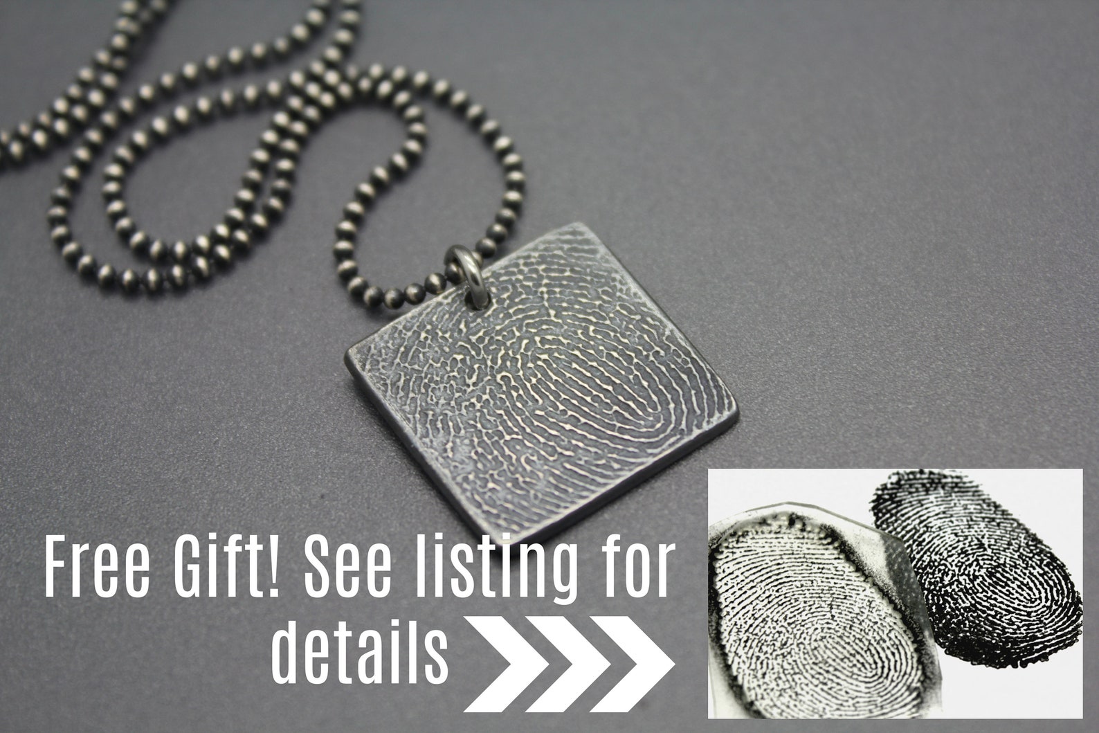 Fingerprint Necklace for Men, Silver Guitar Pick Necklace, Musician ...