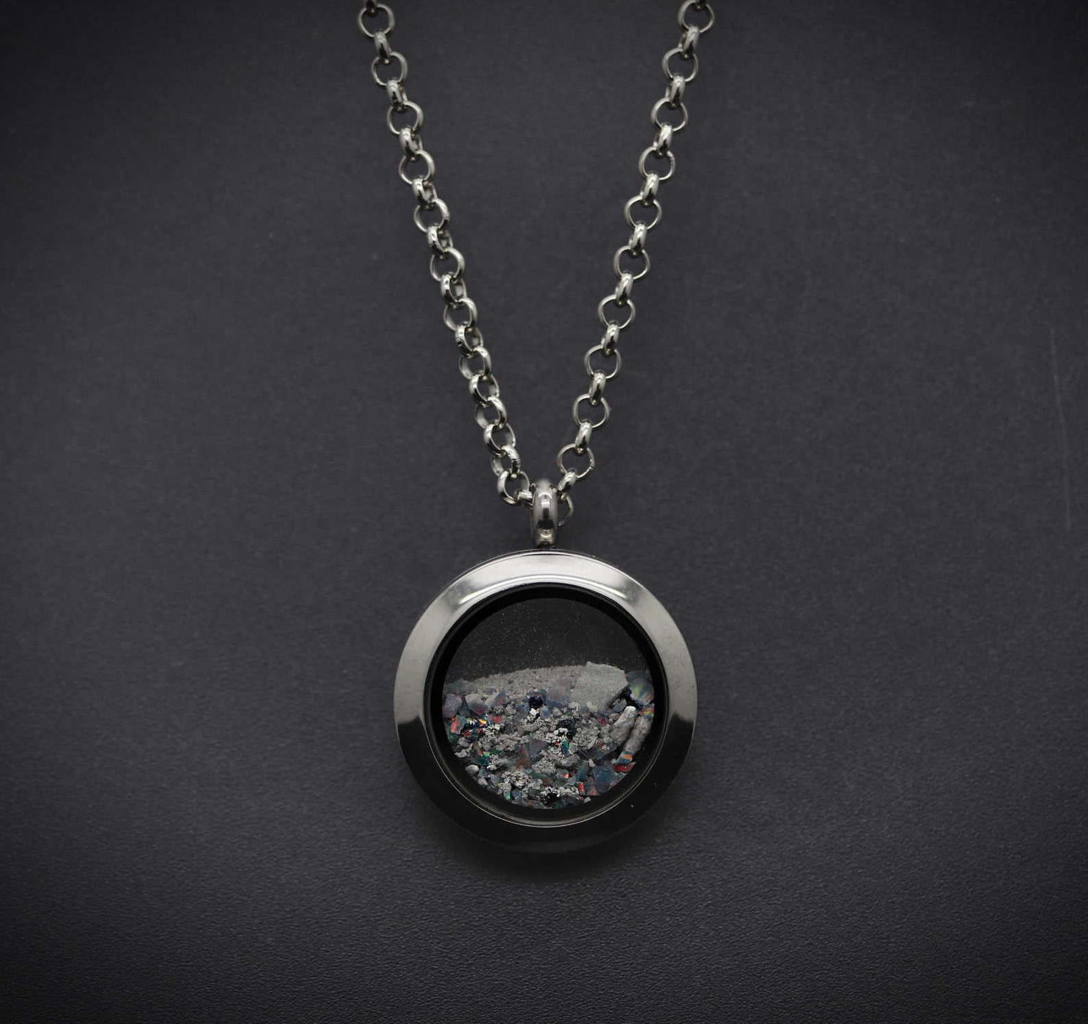 Cremation Locket for Ashes, Human Ash Keepsake, Cremation Necklace for ...