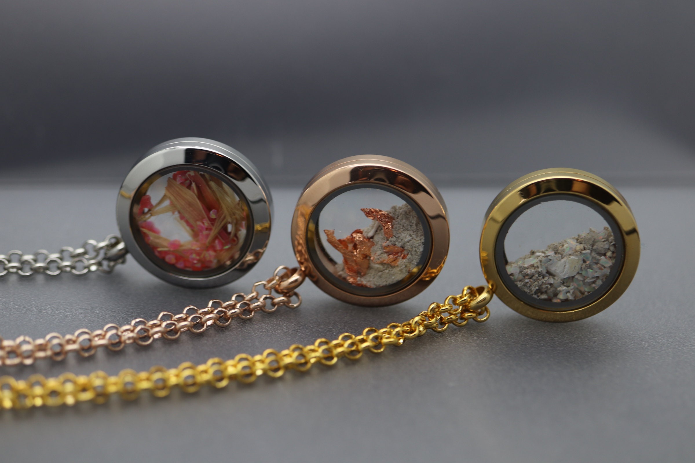 Cremation Locket for Ashes, Human Ash Keepsake, Gold Cremation Necklace ...