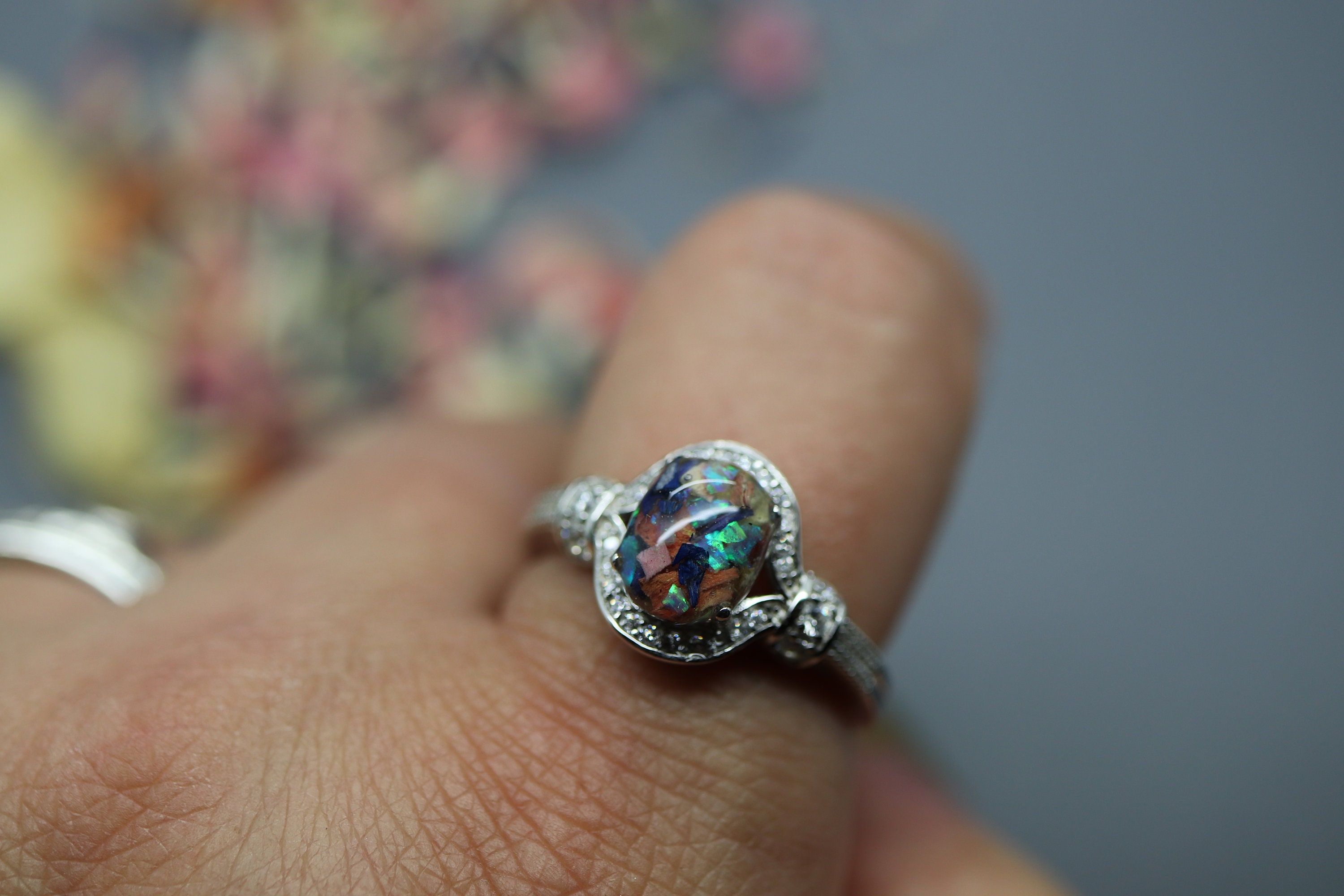 Preserved Flower Gift Loss of Loved One Mourning Ring | Etsy