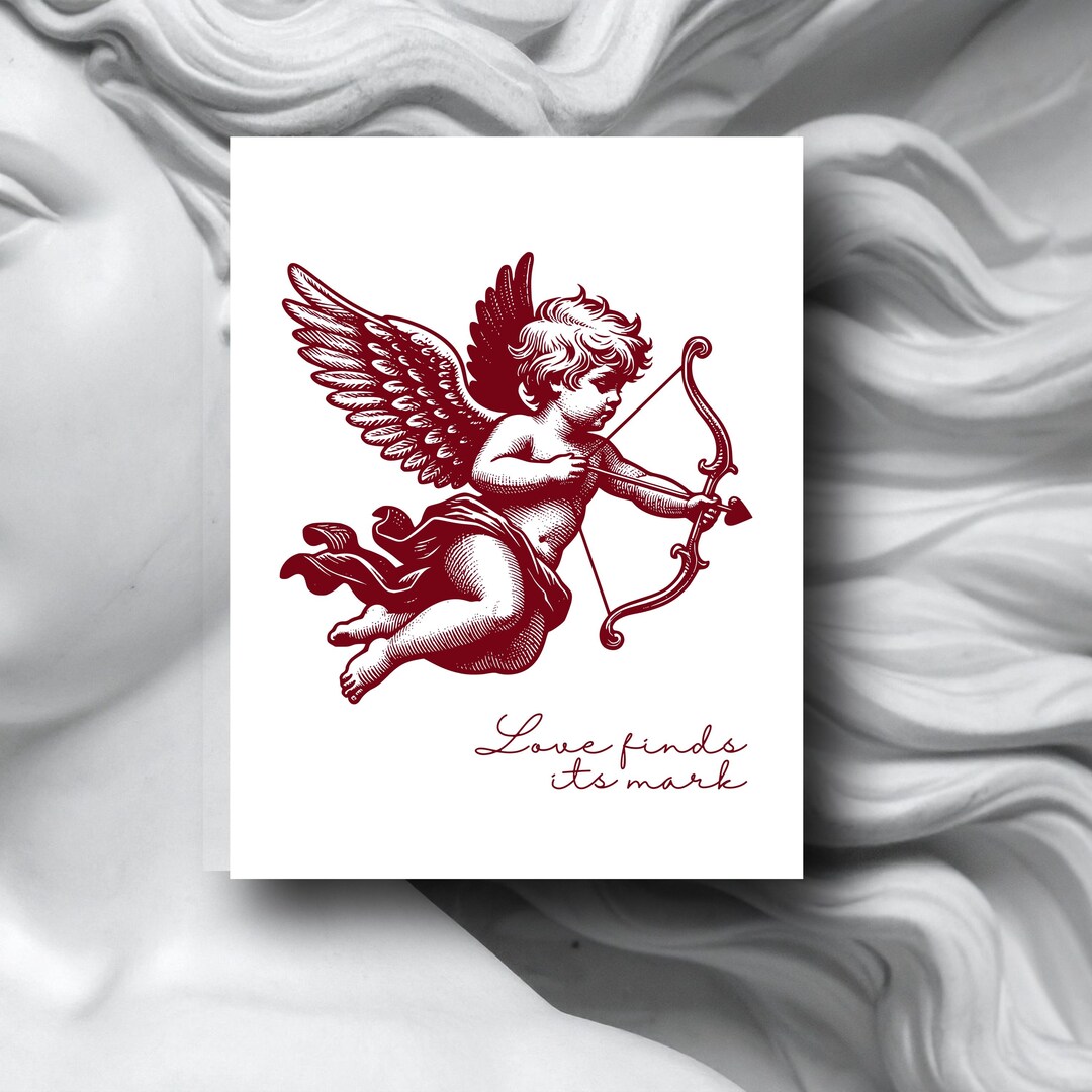 Vintage Cupid Valentine Card | Printable Romantic Love Note ...