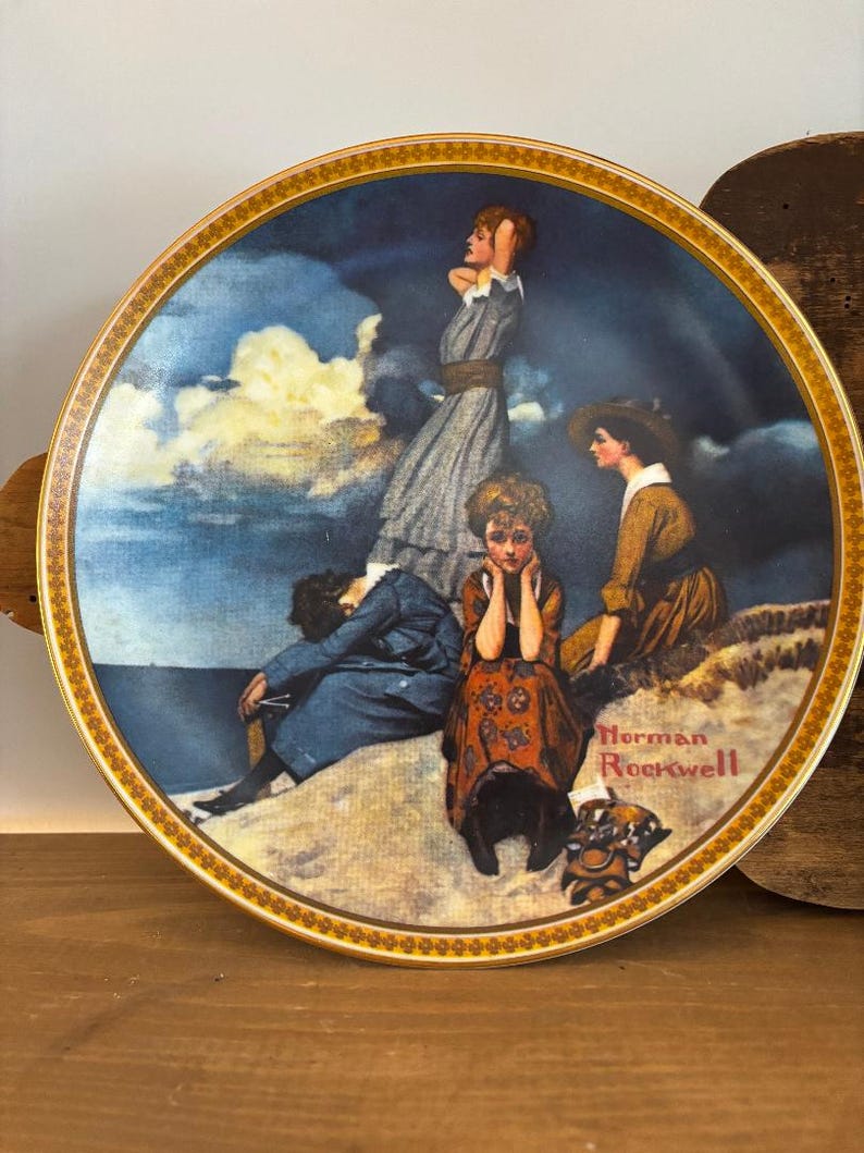 Vintage Norman Rockwell Collector Plate - "waiting on the Shore" 8.5 ...