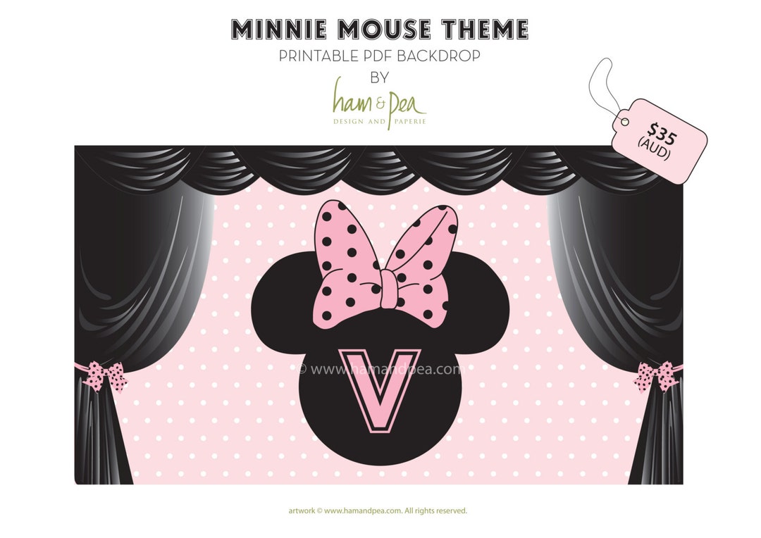 Minnie Mouse Theme Backdrop printable File - Etsy