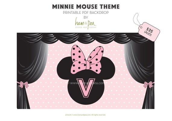 Minnie Mouse Theme Backdrop printable File - Etsy