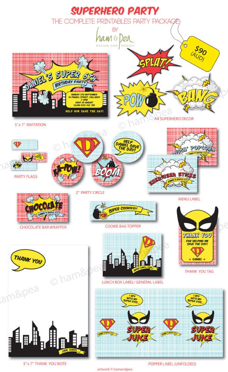 Superhero Printables the Complete Collection - Etsy