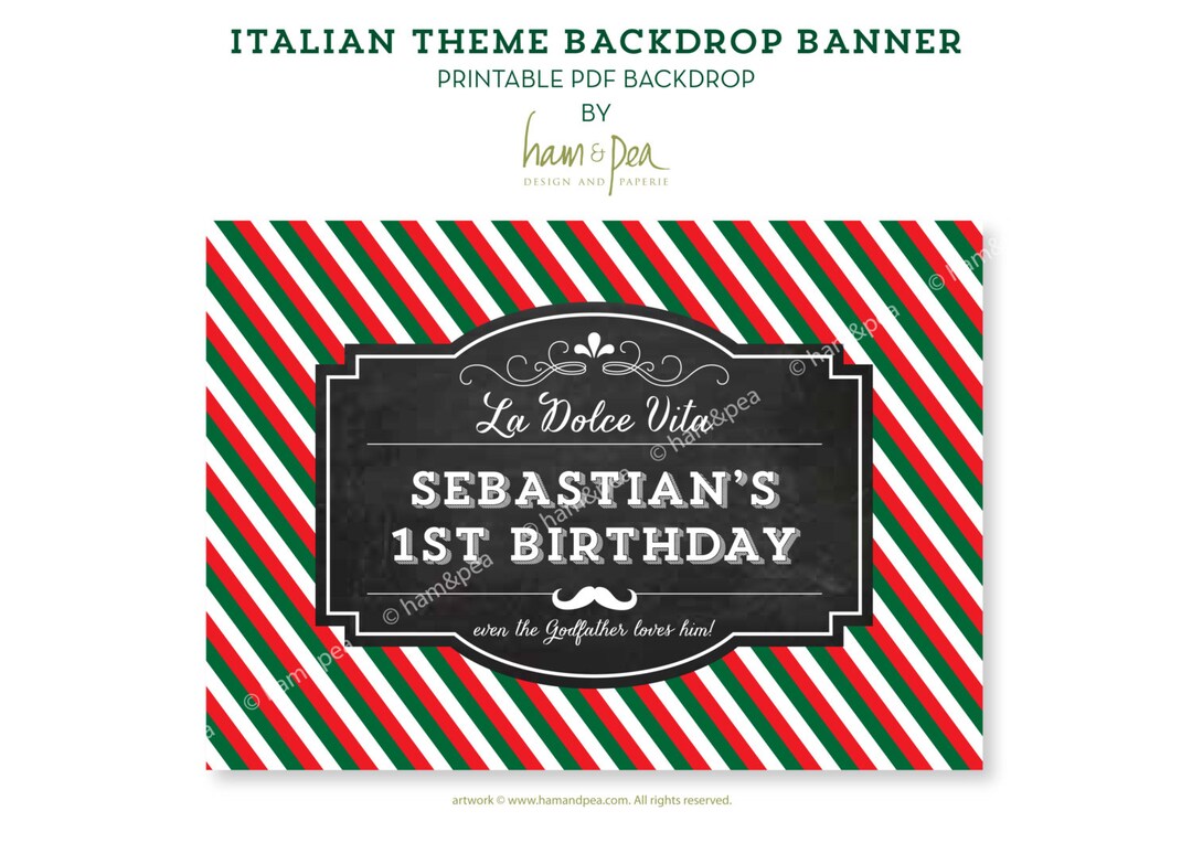 Green and Red Italian Theme Backdrop PDF File - Etsy