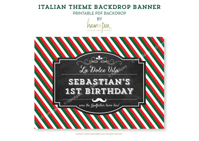 Green and Red Italian Theme Backdrop PDF File - Etsy