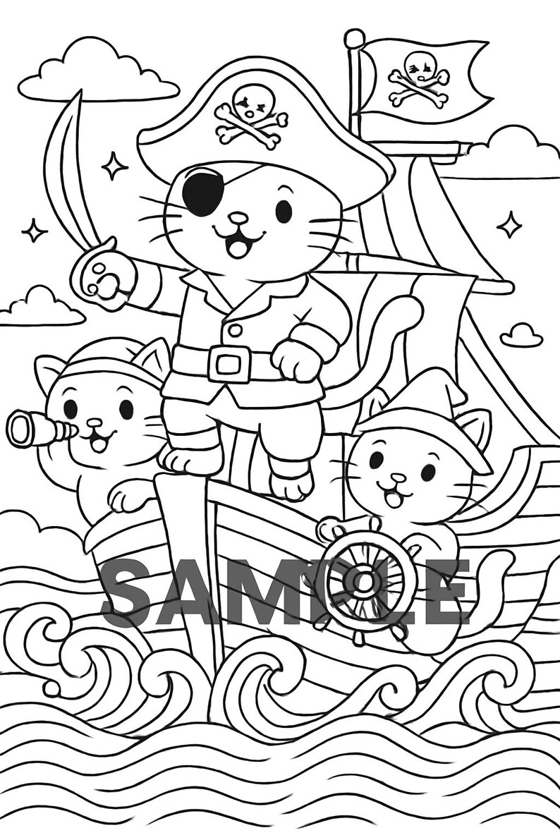 Color Me Purrfect Digital Cat Coloring Book | 15 Cute Kitty Coloring ...