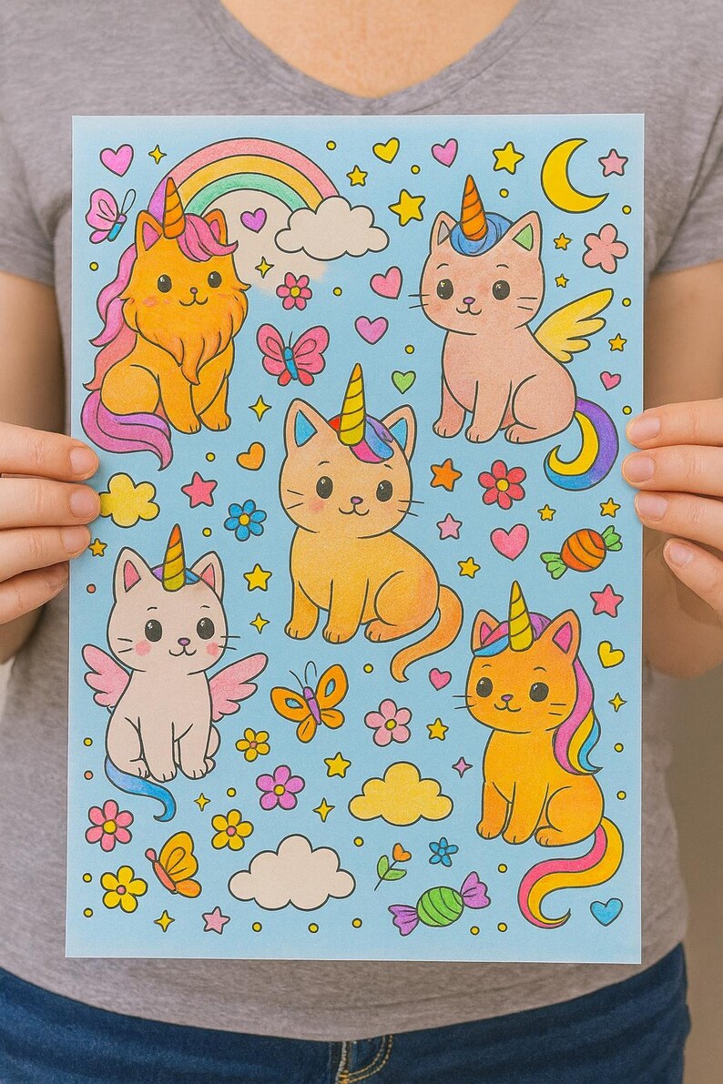 Color Me Purrfect Digital Cat Coloring Book | 15 Cute Kitty Coloring ...