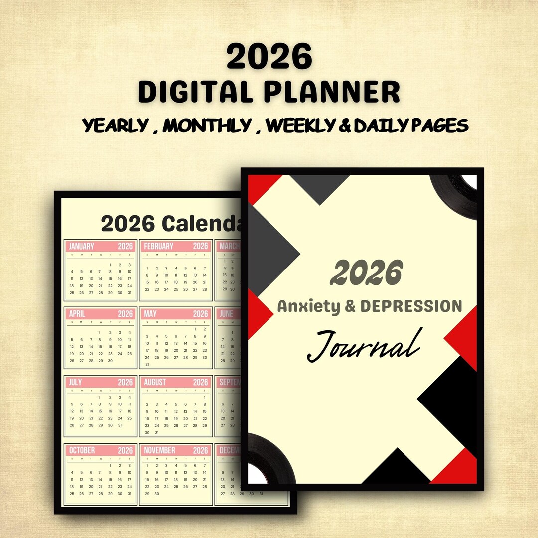Editable 2026 Mental Health Journal | Canva Anxiety and Depression ...