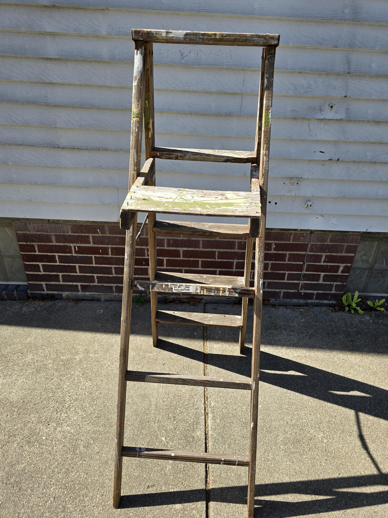 Werner Step Ladder 5 Foot Wood Wooden Paint Painters Folding W335 ...