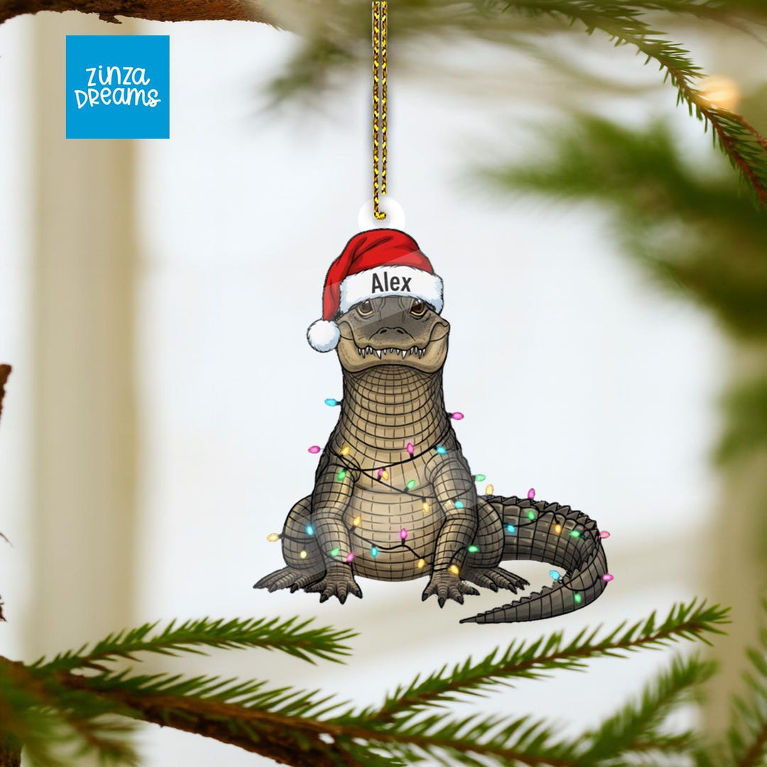 CUSTOMIZABLE Alligator Xmas Ornament PERSONALIZED Acrylic Tree ...