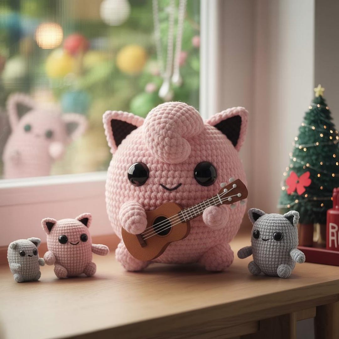 Pink Singer Amigurumi • Crochet Plush Toy • Kawaii Stuffed Animal ...