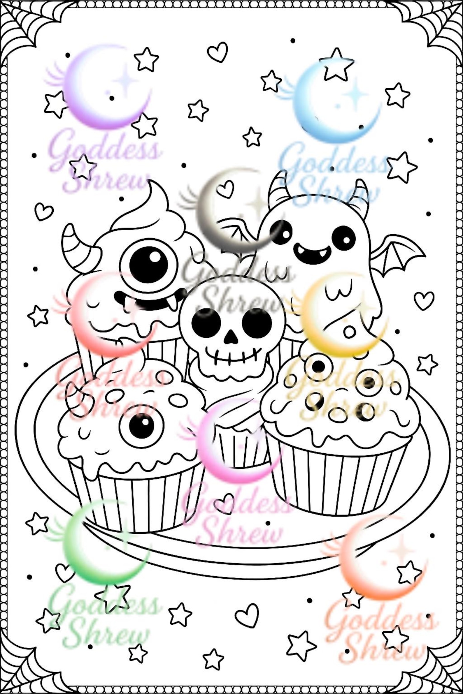 不気味な塗り絵 第3巻 | ゴシックかわいい (PDF) - Etsy 日本