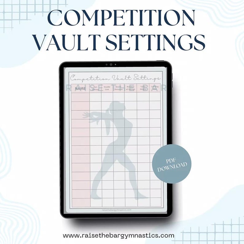 Gymnastics Competition Vault Settings - Etsy