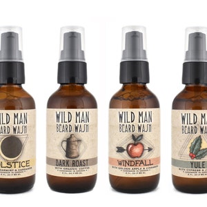 Wild Man Beard Care Gift Set - Beard Oil Conditioner, Beard Wash and ...