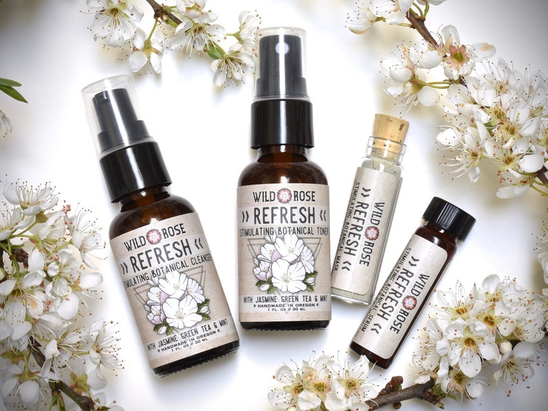 REFRESH Gift Set Stimulating Botanical Skin Care with Green | Etsy