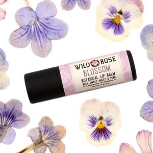 BLOSSOM Natural Lip Balm - With Organic Pear and Violet Floral - .33oz ...