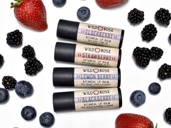 Lip Balm Gift Set BERRY Strawberry Blackberry Blueberry - Etsy