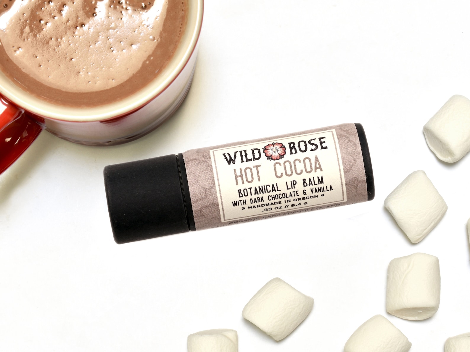 HOT COCOA Natural Lip Balm - With Organic Dark Chocolate + Vanilla ...